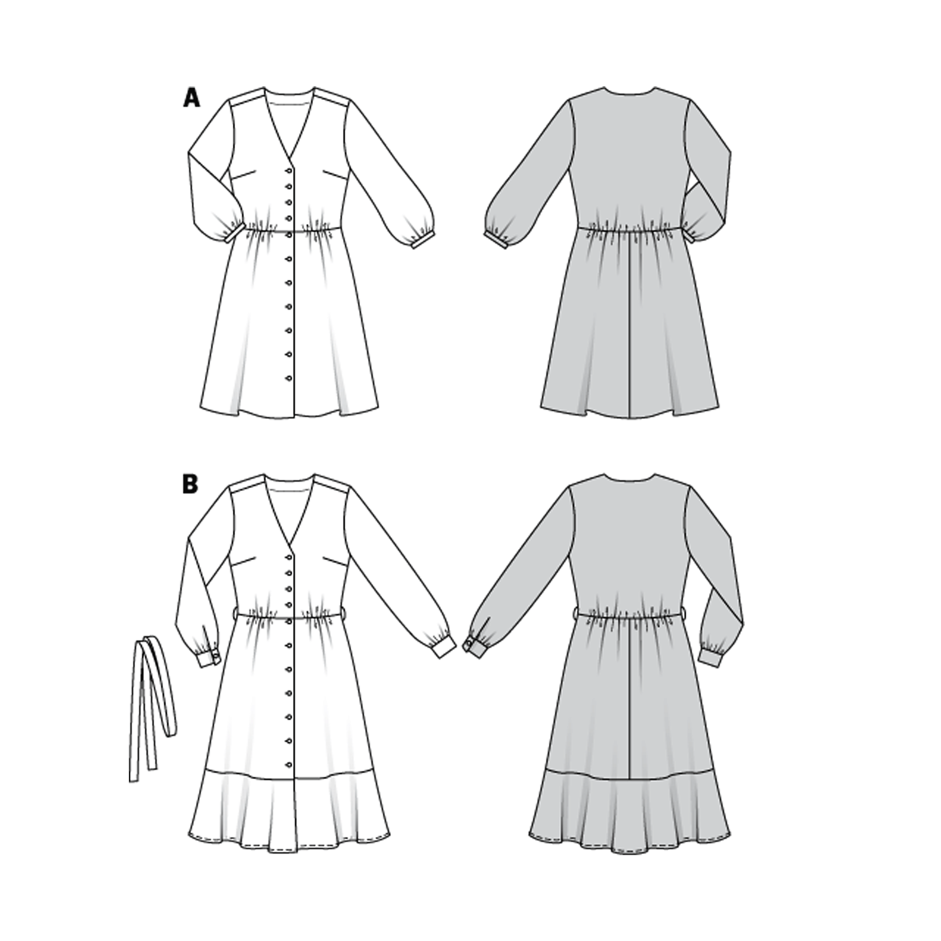 Burda 6237 Misses' Dresses With Front Button Fastening