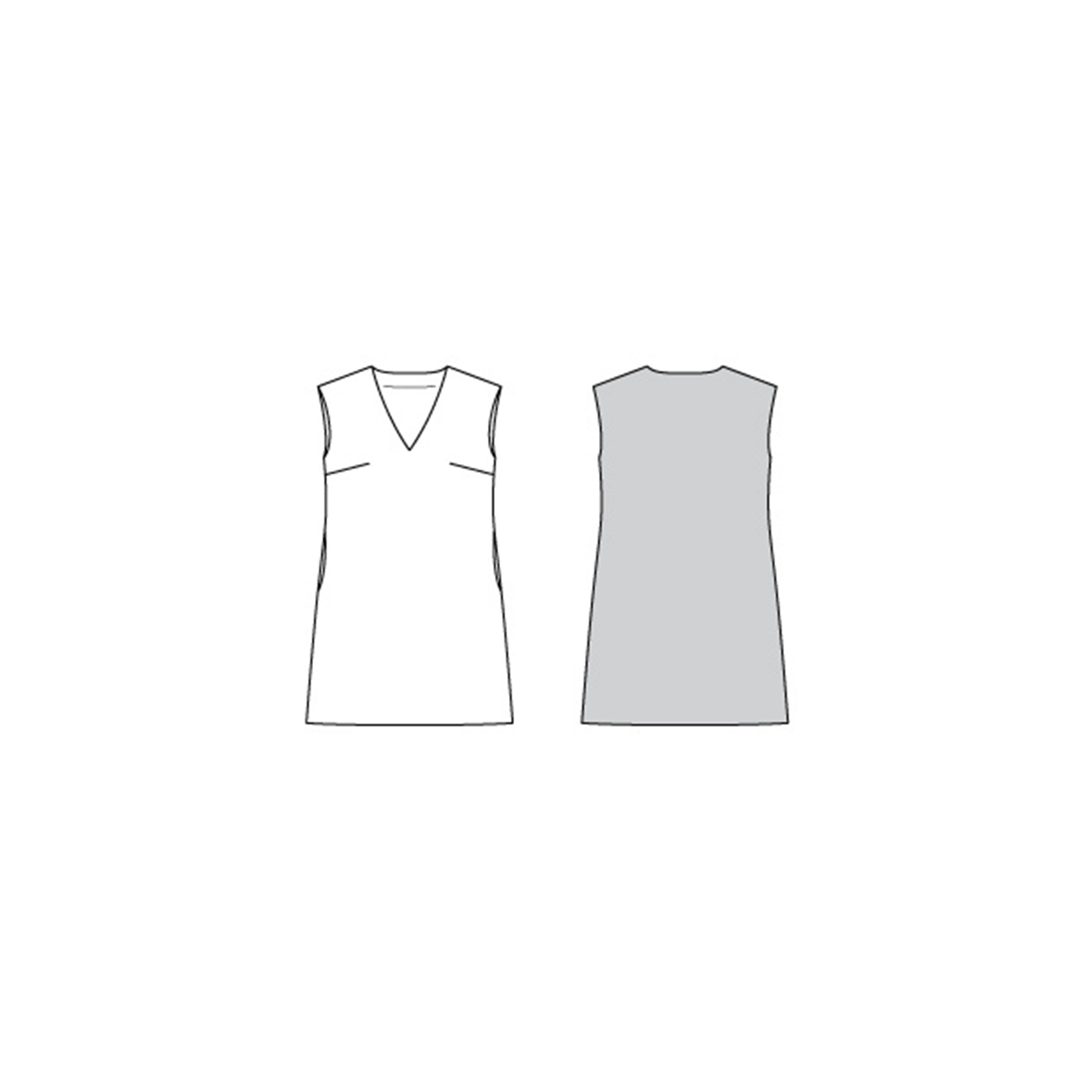 Burda 6048 Misses' Shift Dress with V-Neck