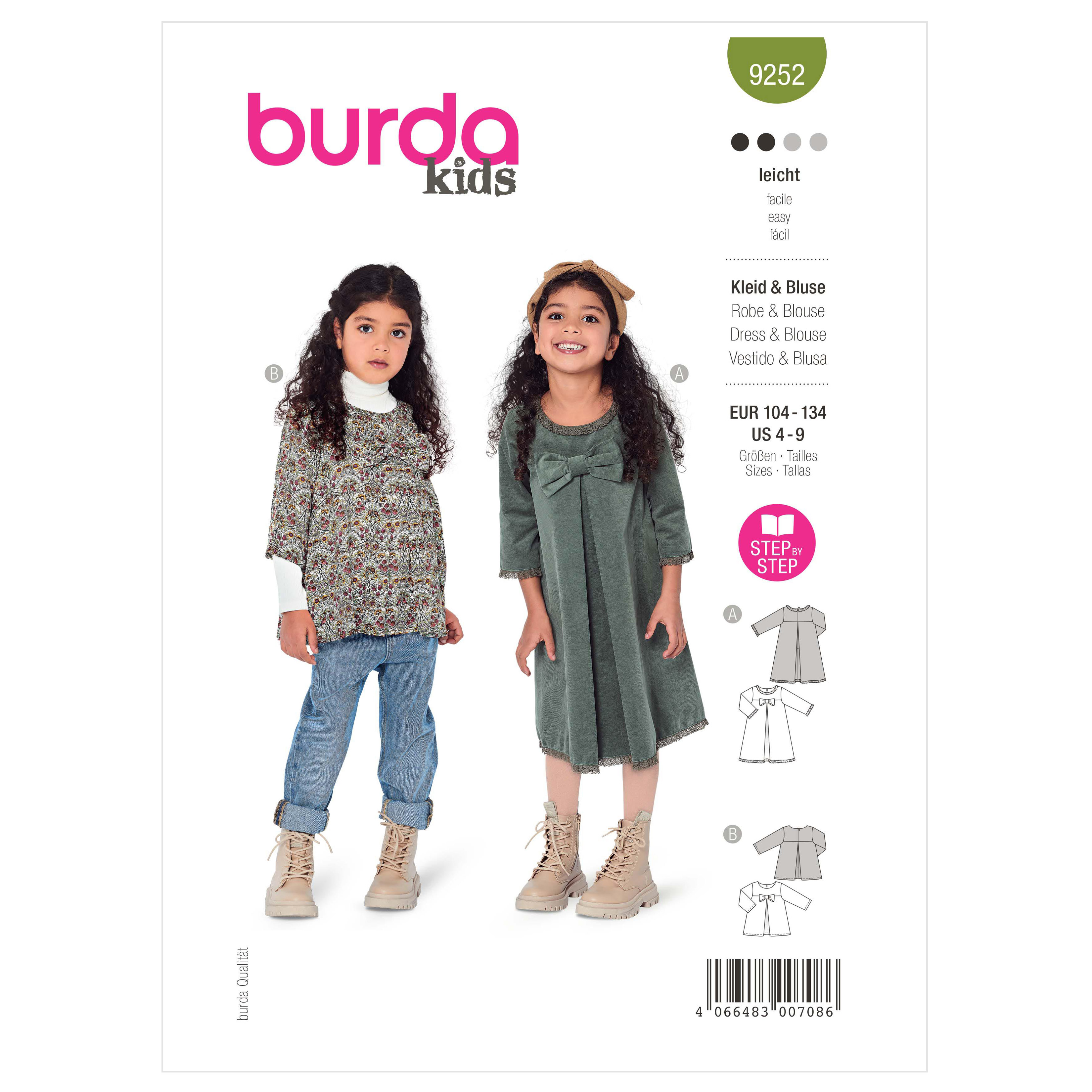 Burda 9252 Children's Sundress and Blouse