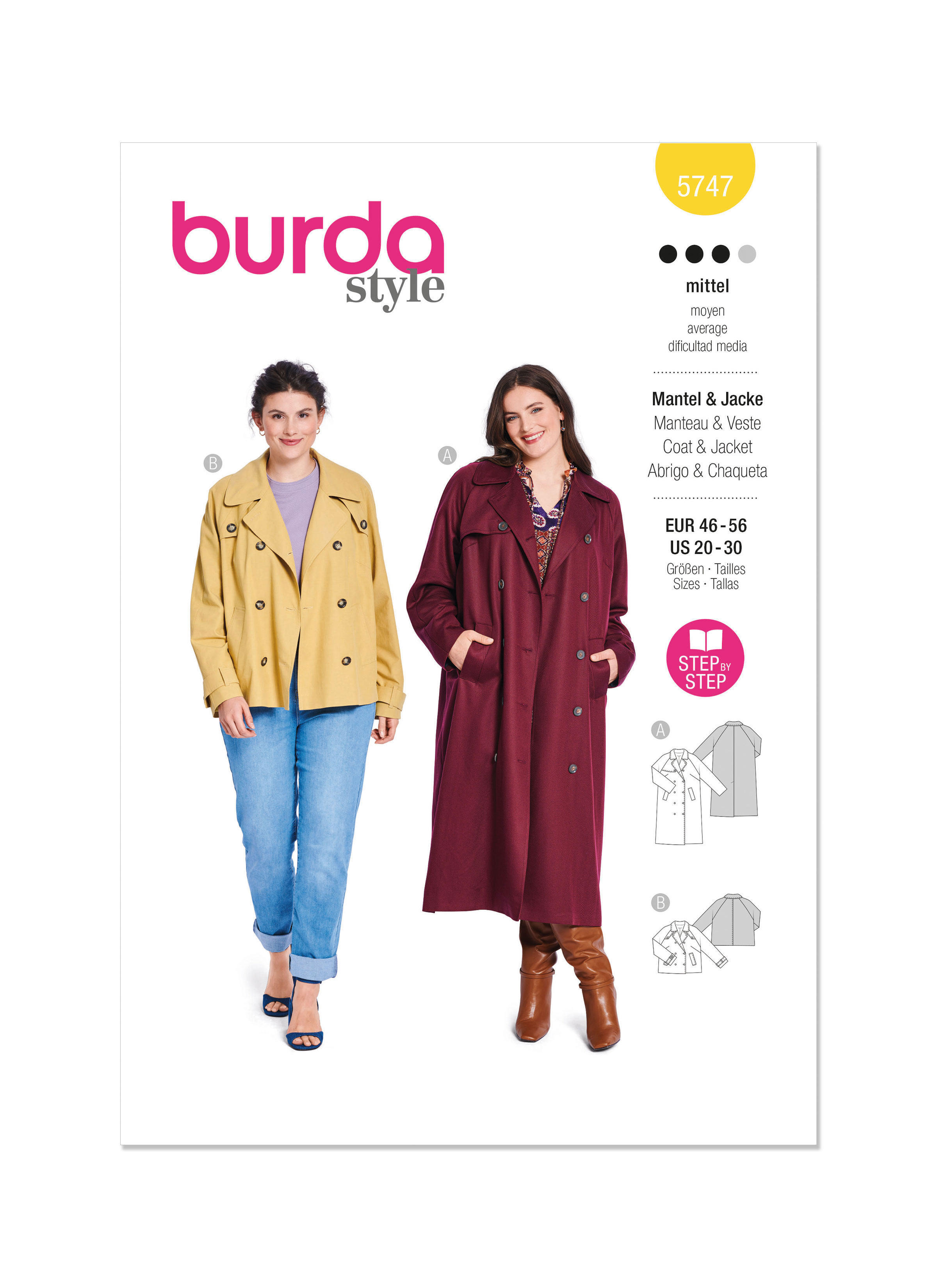Burda 5747 Misses' Jacket & Coat