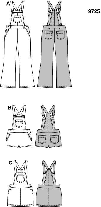 Burda 9725 Overalls