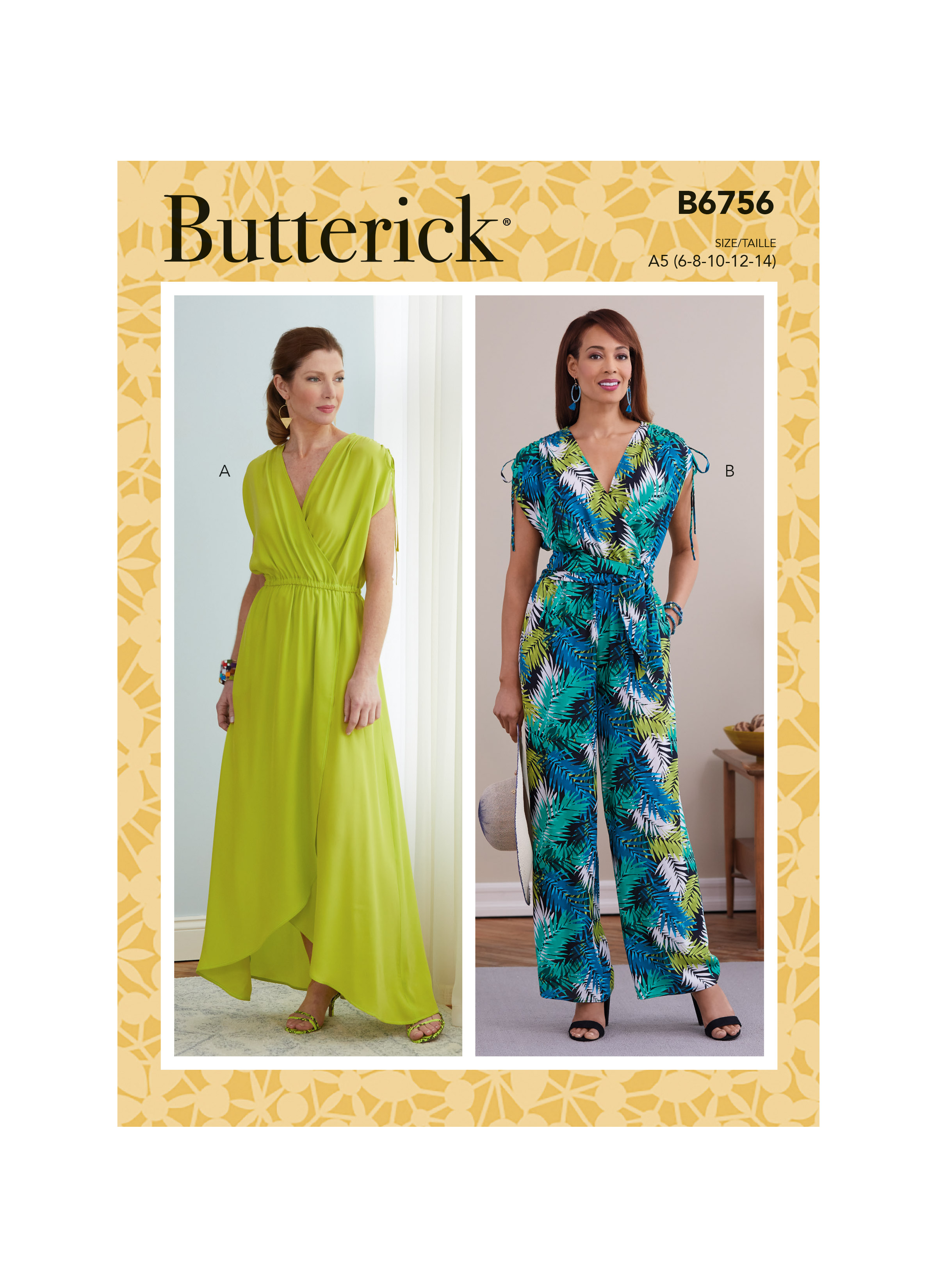 Butterick 6756 Misses Dress Jumpsuit Sash