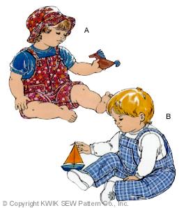 Kwik Sew 2568 Babies Overalls, T-Shirts & Hat