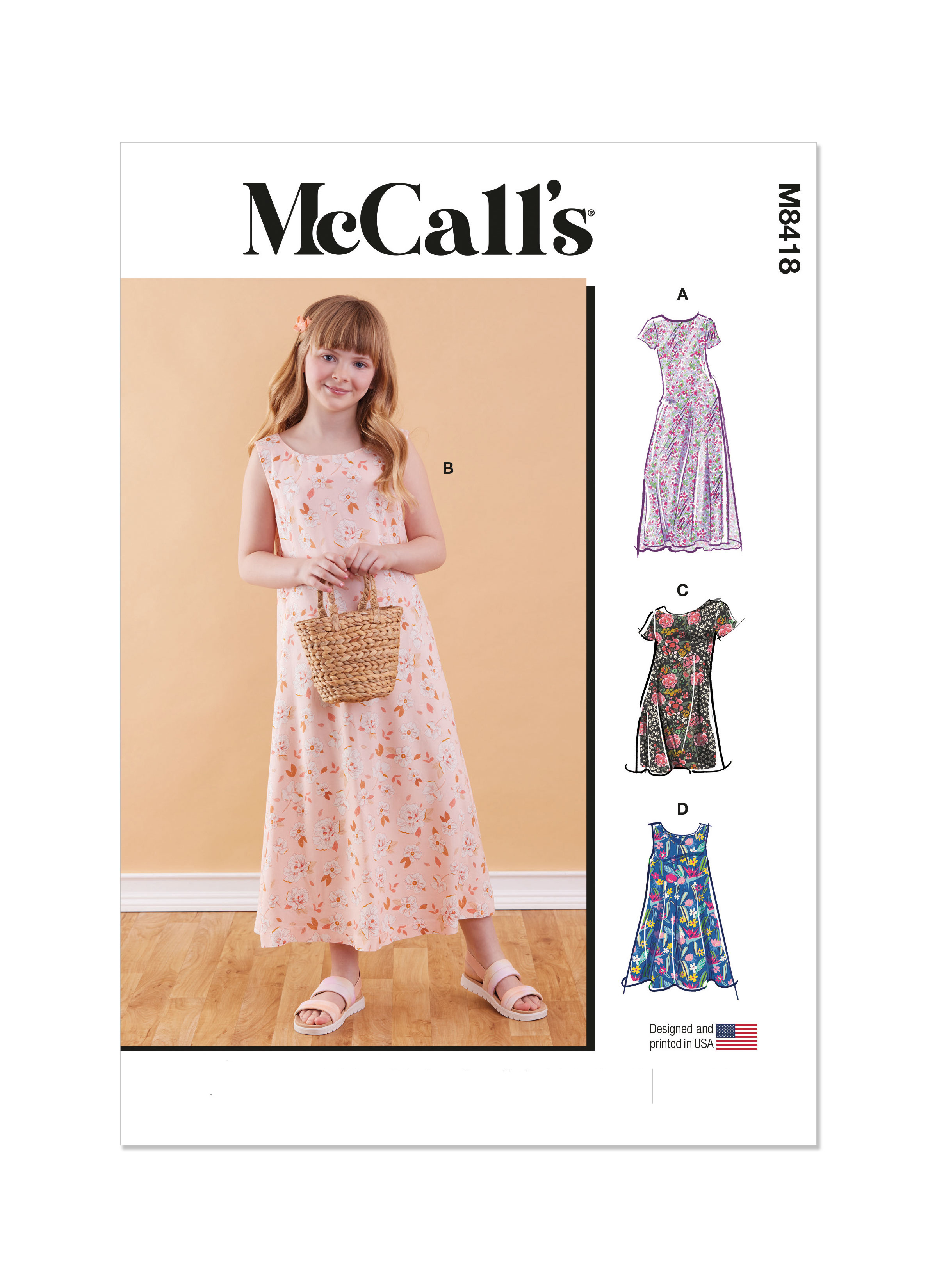 McCall's 8418 Girls' Dress in Two Lengths