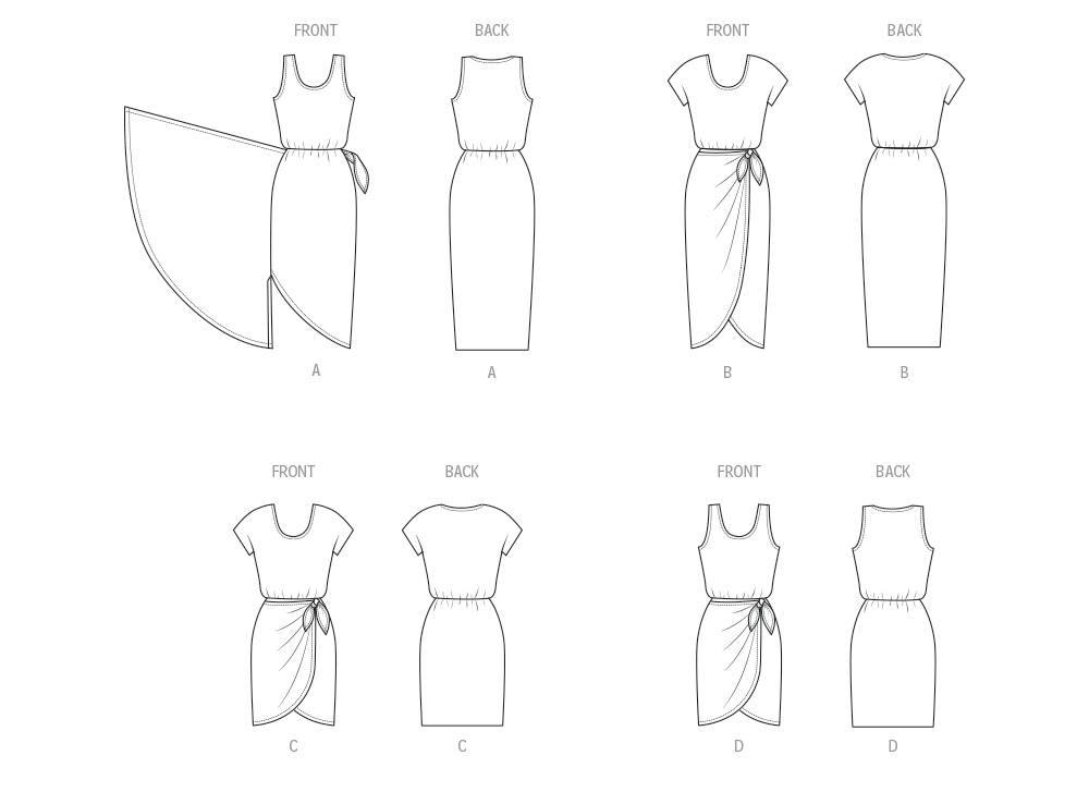McCall's 8501 Misses' Mock Sarong Dress in Two Lengths