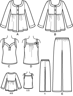 New Look 6763 Misses Pants and Knit Cardigan and Tops