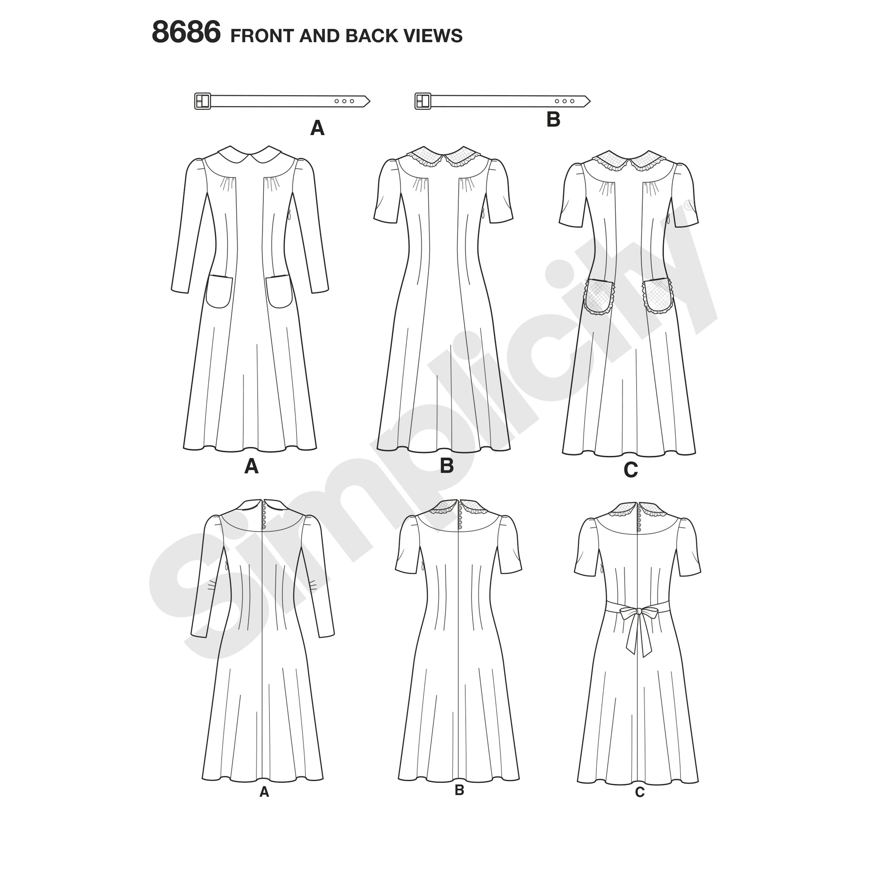 Simplicity 8686 Misses' Vintage Dresses