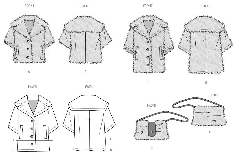 Simplicity 3009 Misses' Jacket In Two Lengths and Bag