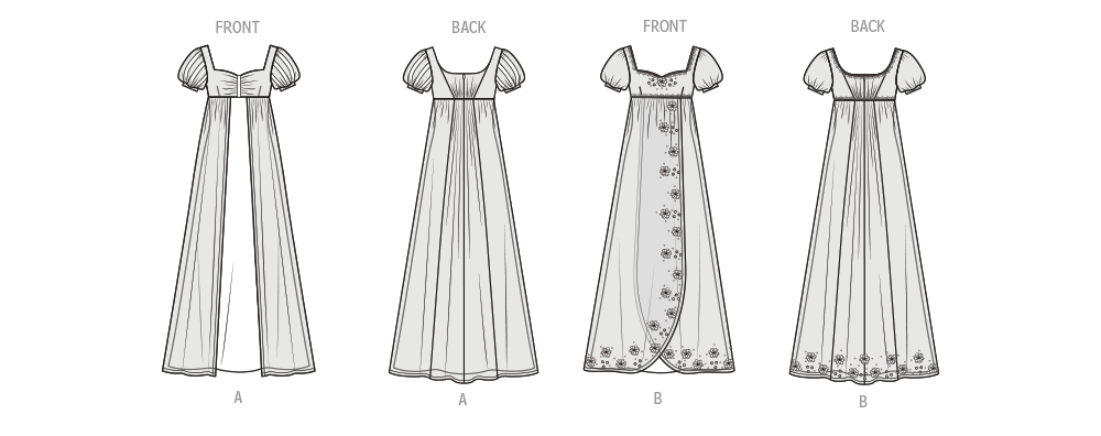 Simplicity 3263 Misses' Regency Ball Gowns
