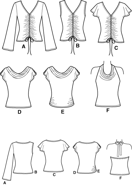 Simplicity 5759 6 Tops Made Easy