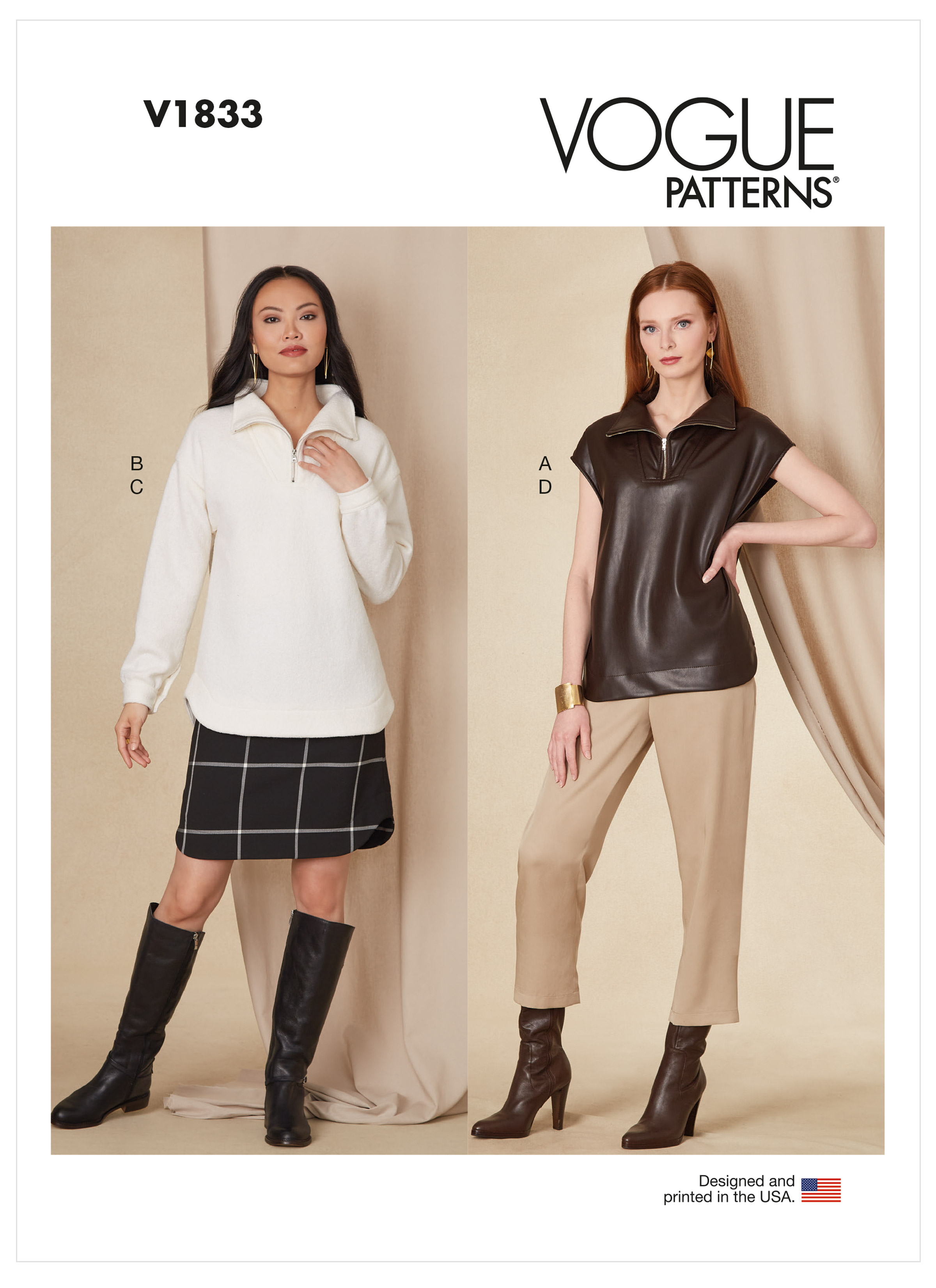 Vogue Patterns 1833 Misses' Top, Skirt and Pants