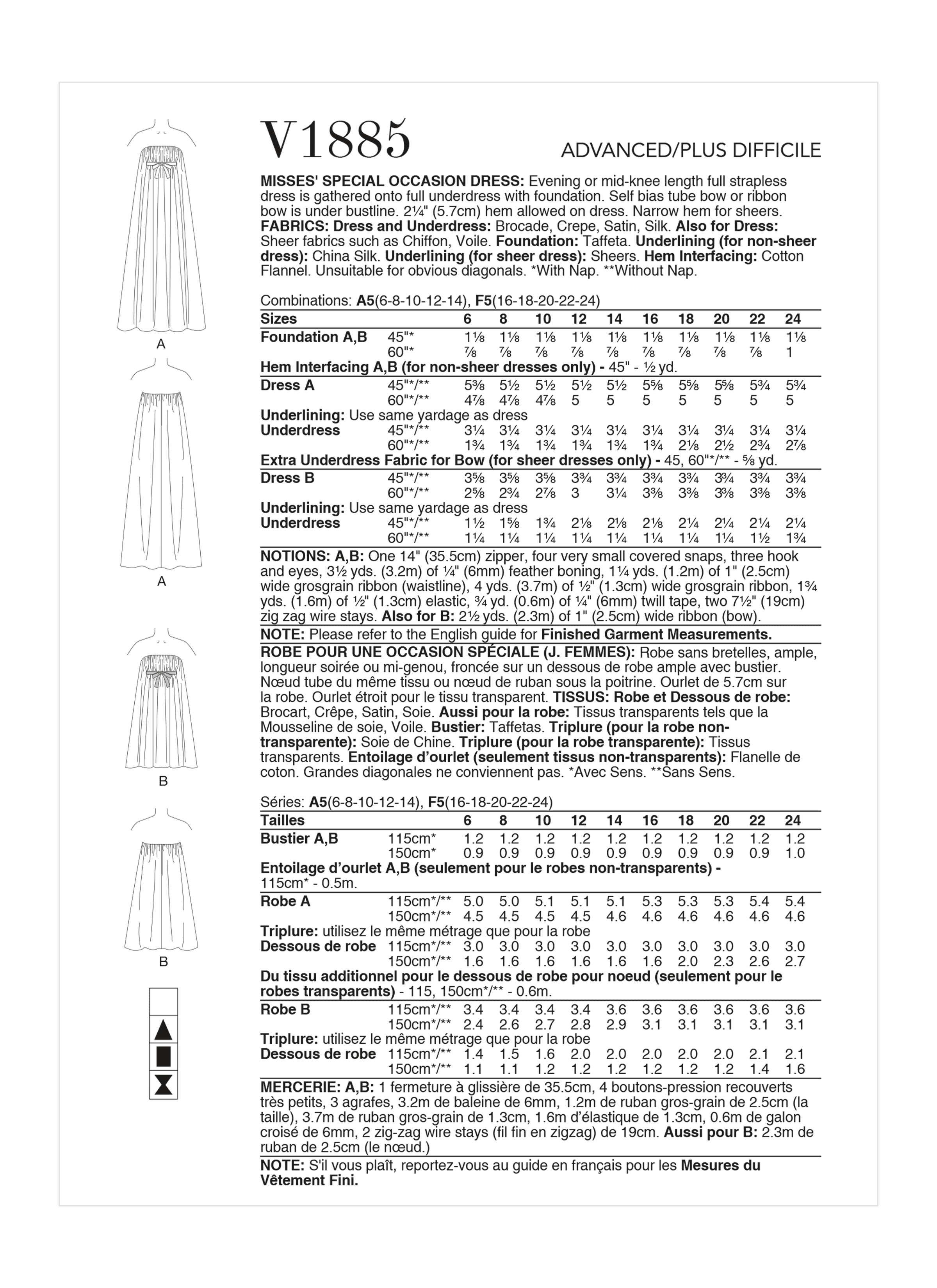 Vogue Patterns 1885 Misses' Special Occasion Dress
