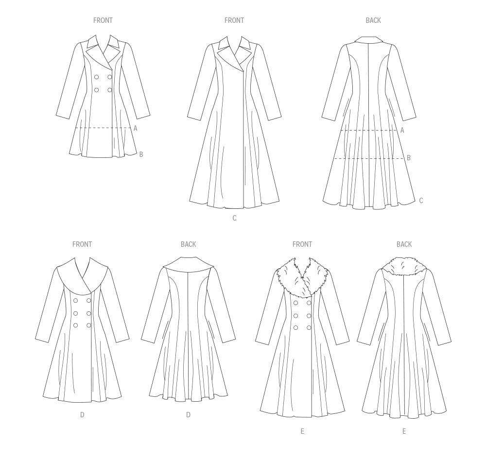 Vogue Patterns 1971 Misses' Coat in Five Lengths
