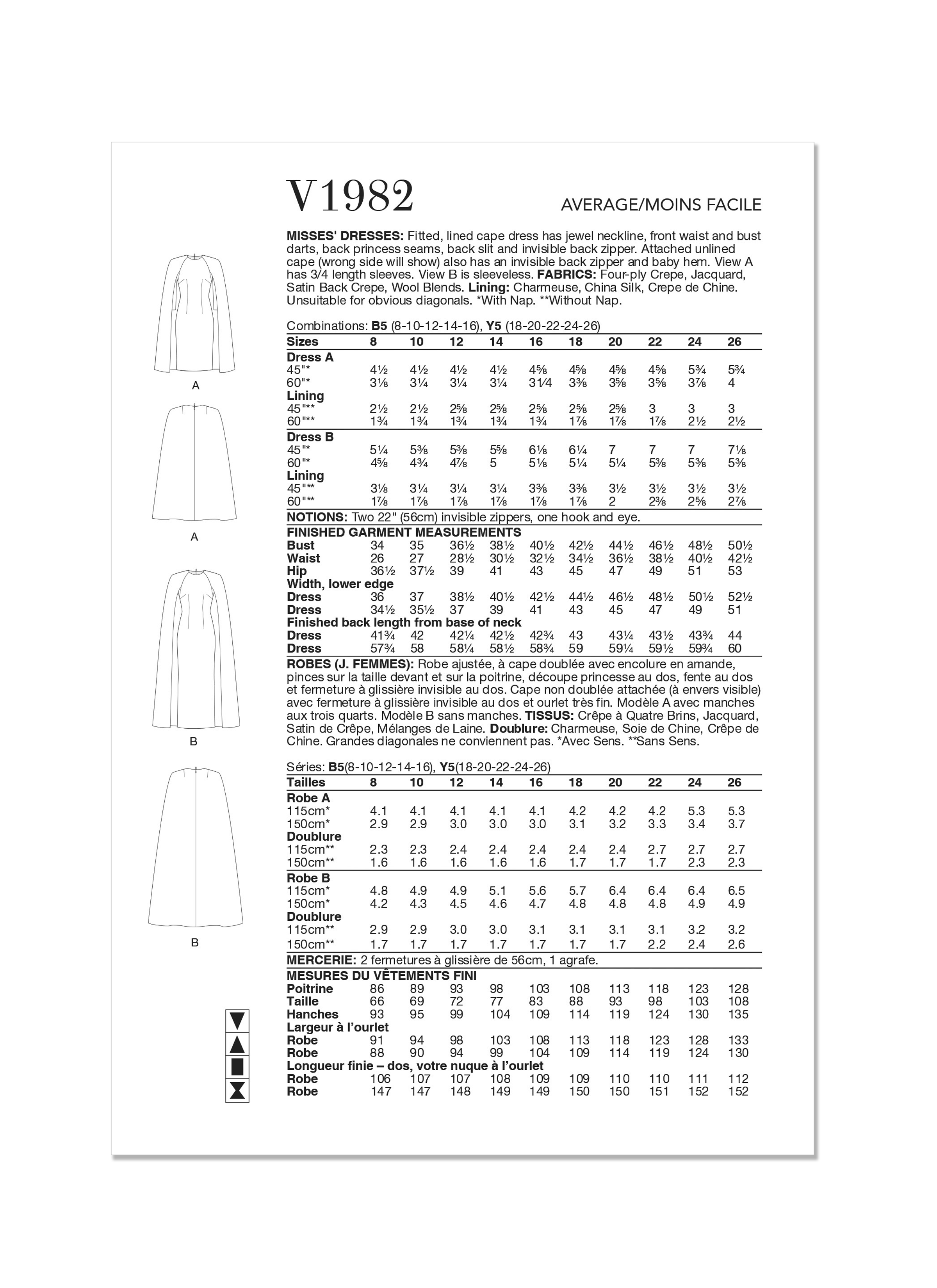Vogue Patterns 1982 Misses' Dresses